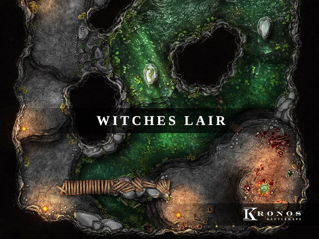 Witches Lair Battlemap, 4k, Dnd Battle Map, D&D, Battle Map, Dungeons ...