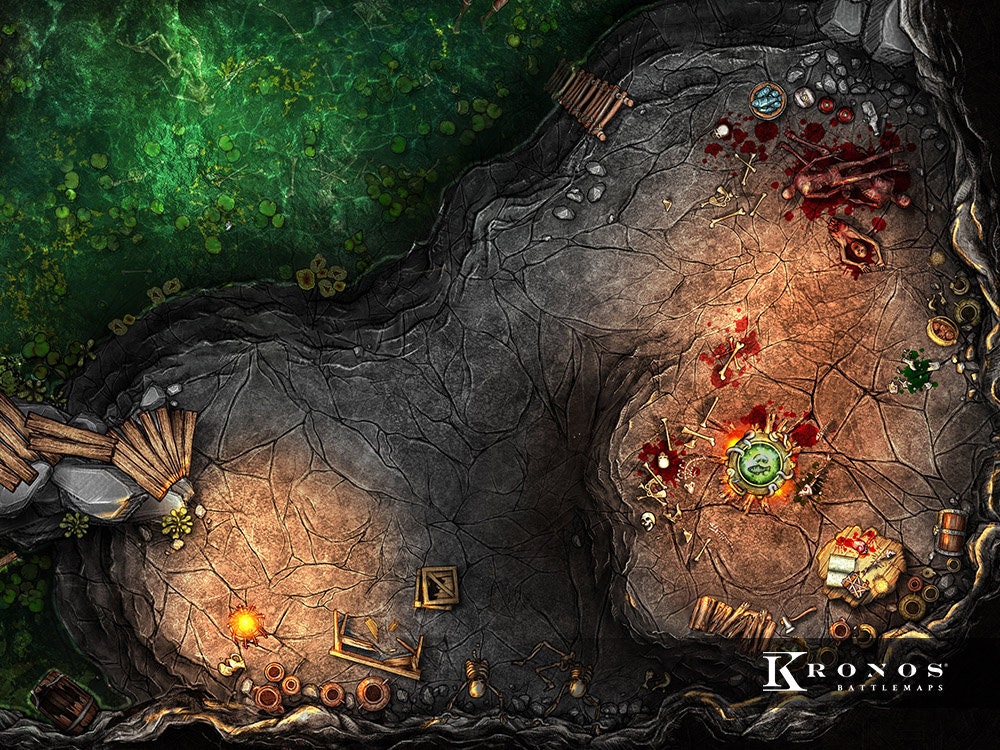 Witches Lair Battlemap: 4k Gridded Cave for Dnd (digital Map) - Etsy