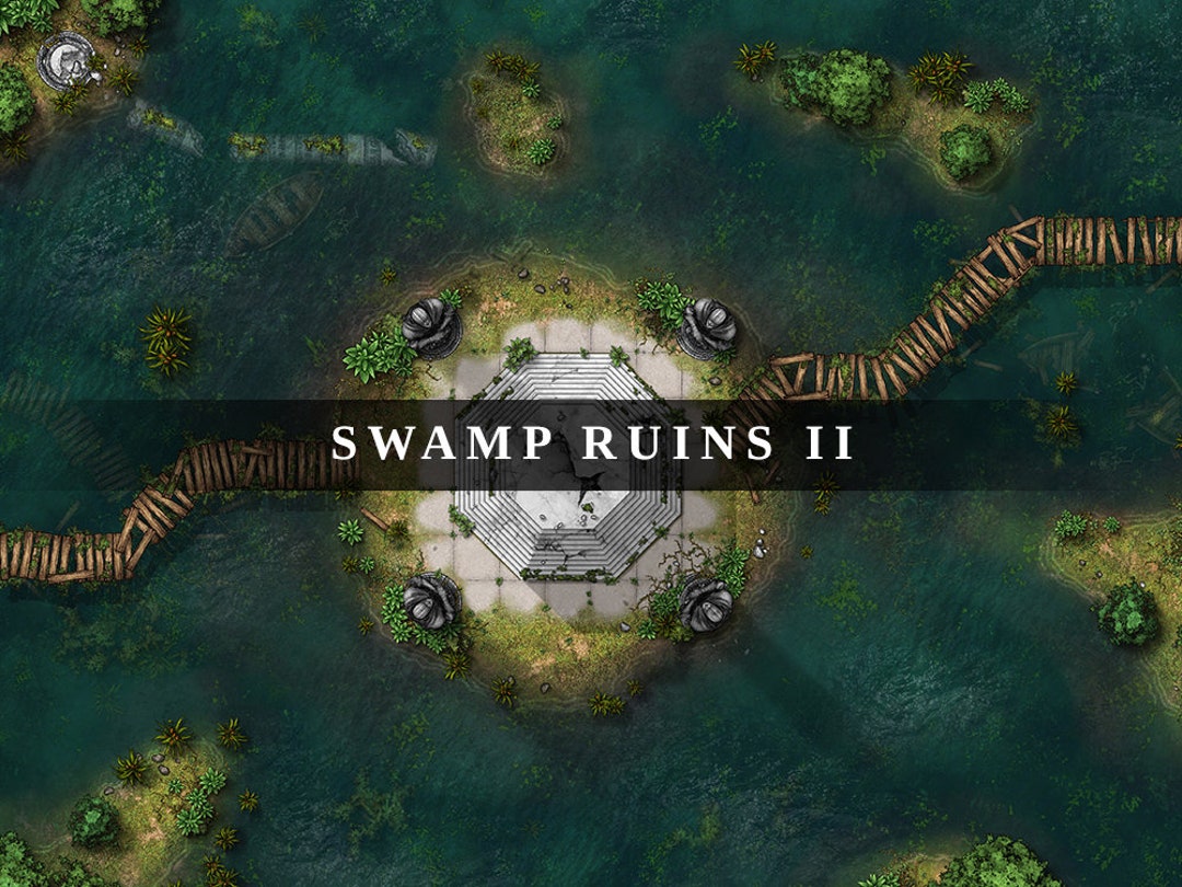 Swamp Ruins II - Battlemap, Dnd Battle Map, Battle Map, Dungeons and ...