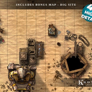 Ancient Library Battle Map: Abandoned Ruins for D&D (digital Download ...