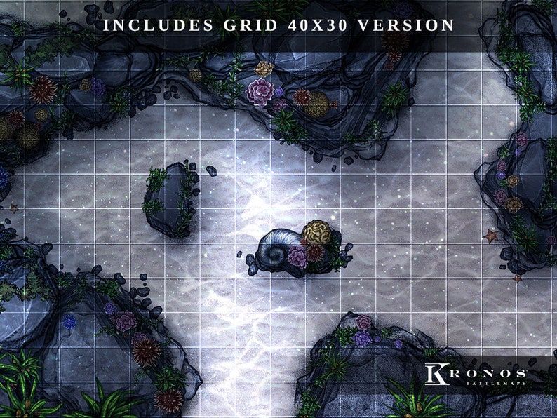 Underwater Caves Battlemap: 40x30 Dnd Map (digital Download) - Etsy