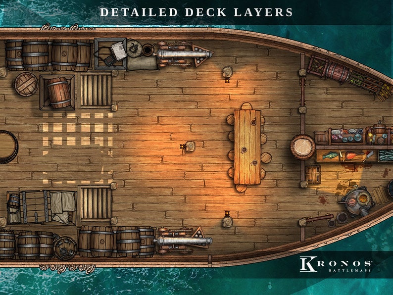 Ship Battlemap, Digital Battle Map Dnd, D&D, Dungeons and Dragons, 5e ...
