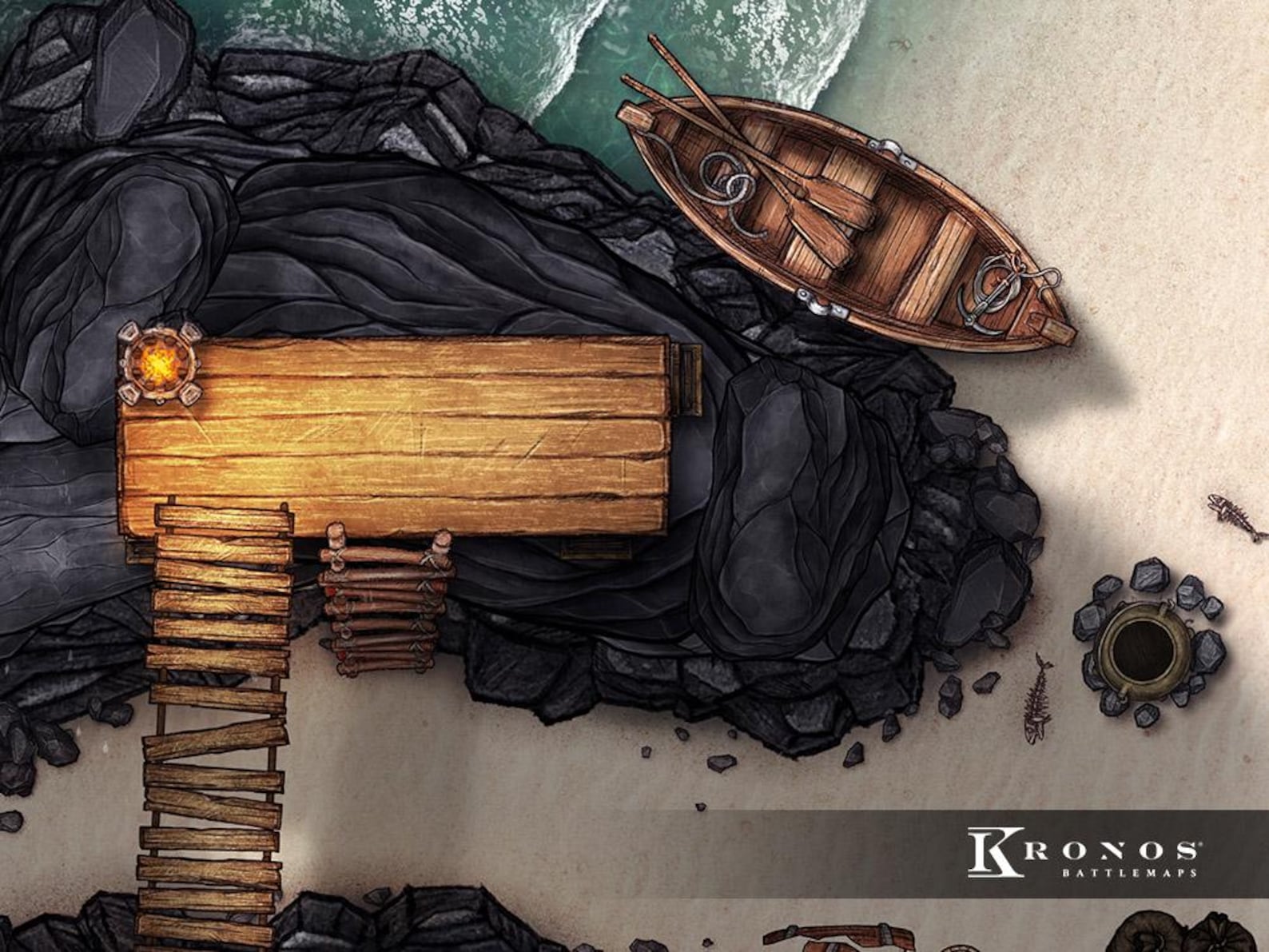 Pirate Cave Battlemap: Smugglers Cove, 20x15 Grid (digital Map) - Etsy UK