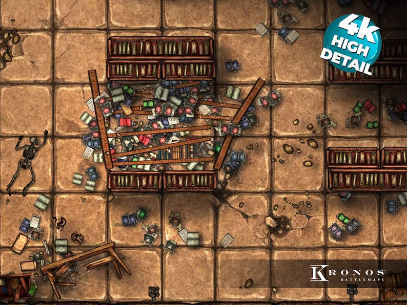 Ancient Library Battle Map: Abandoned Ruins for D&D (digital Download ...