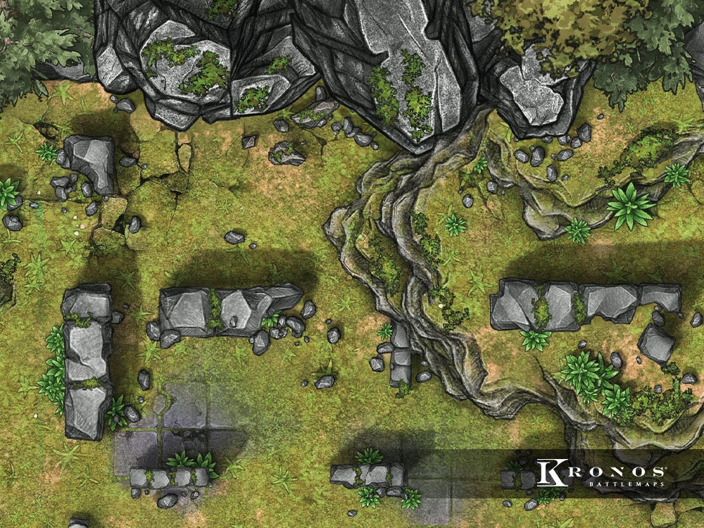 Forest Ruins Digital Battlemap, Dnd Battle Map, Digital Battle Map, 5e ...