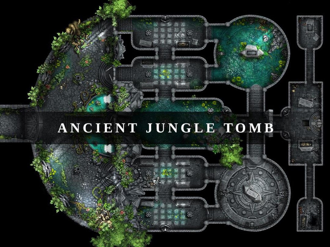 Ancient Jungle Temple Battlemap : 40x30 Dnd Map, D&D 5e, VTT (digital ...