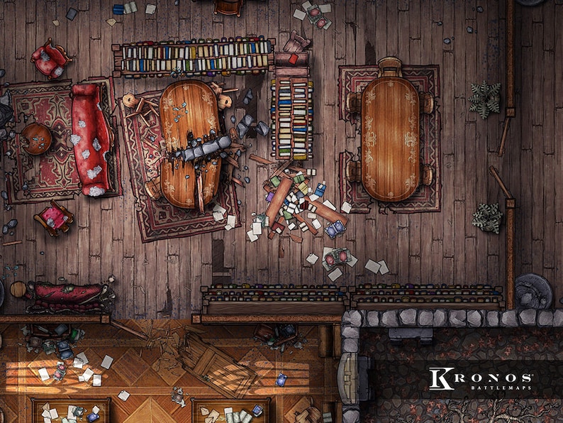 Abandoned Library Ruins Battlemap: 40x30 Dnd 5e (digital Download) - Etsy