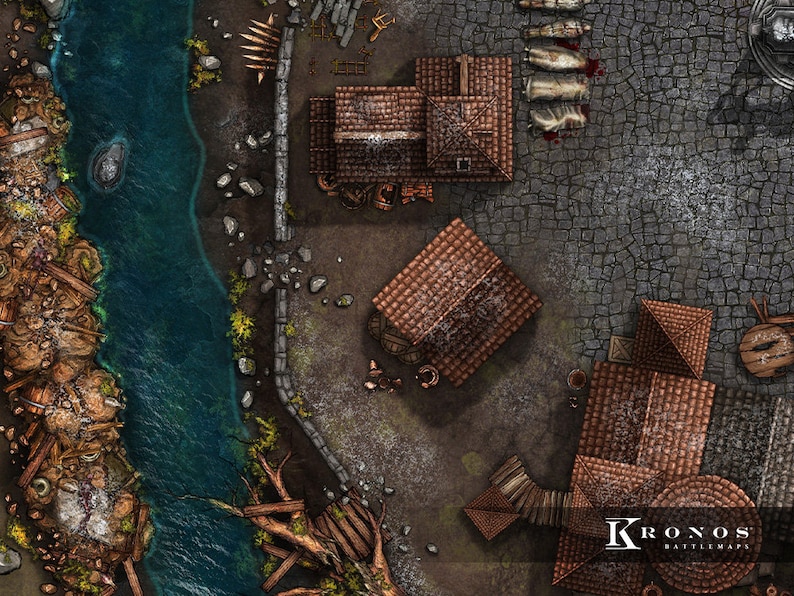 Abandoned Village Battlemap, Dnd Battle Map, D&D, Battle Map, Dungeons and Dragons, 5e, Roll20 ...