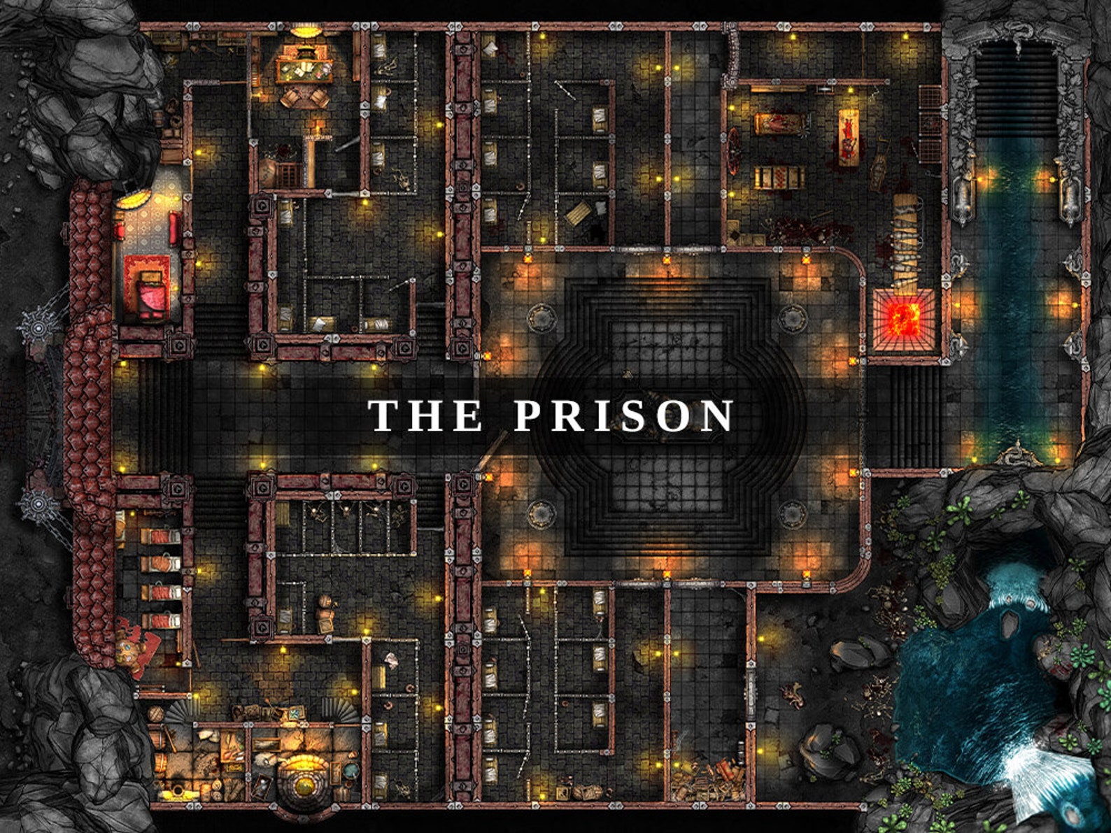 Prison Battlemap: D&D 5e Dungeon Crawl (digital Map) - Etsy