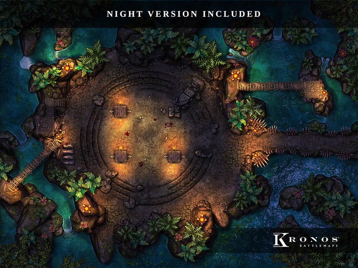 Jungle Arena Battlemap: 4K Digital Map for Dnd 5e (VTT) - Etsy