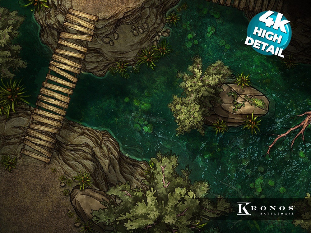 Witches Swamp Battlemap: 4K High Detail Dnd Map (digital Map) - Etsy
