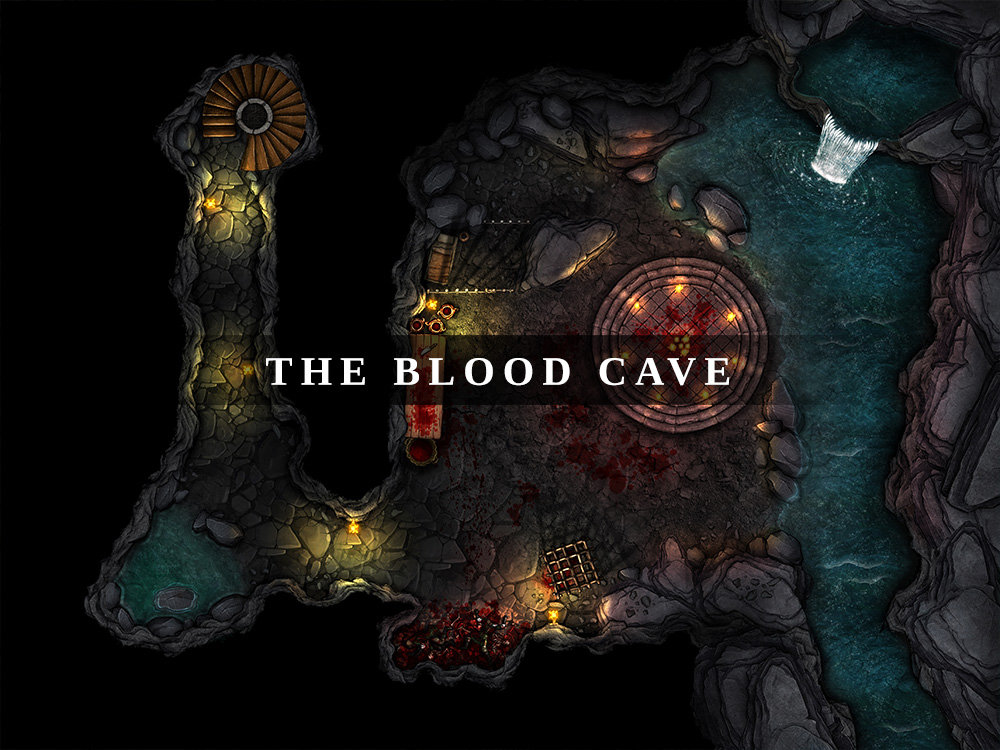 The Blood Cave Battlemap, Dnd Battle Map, D&D, Battle Map, Dungeons and ...