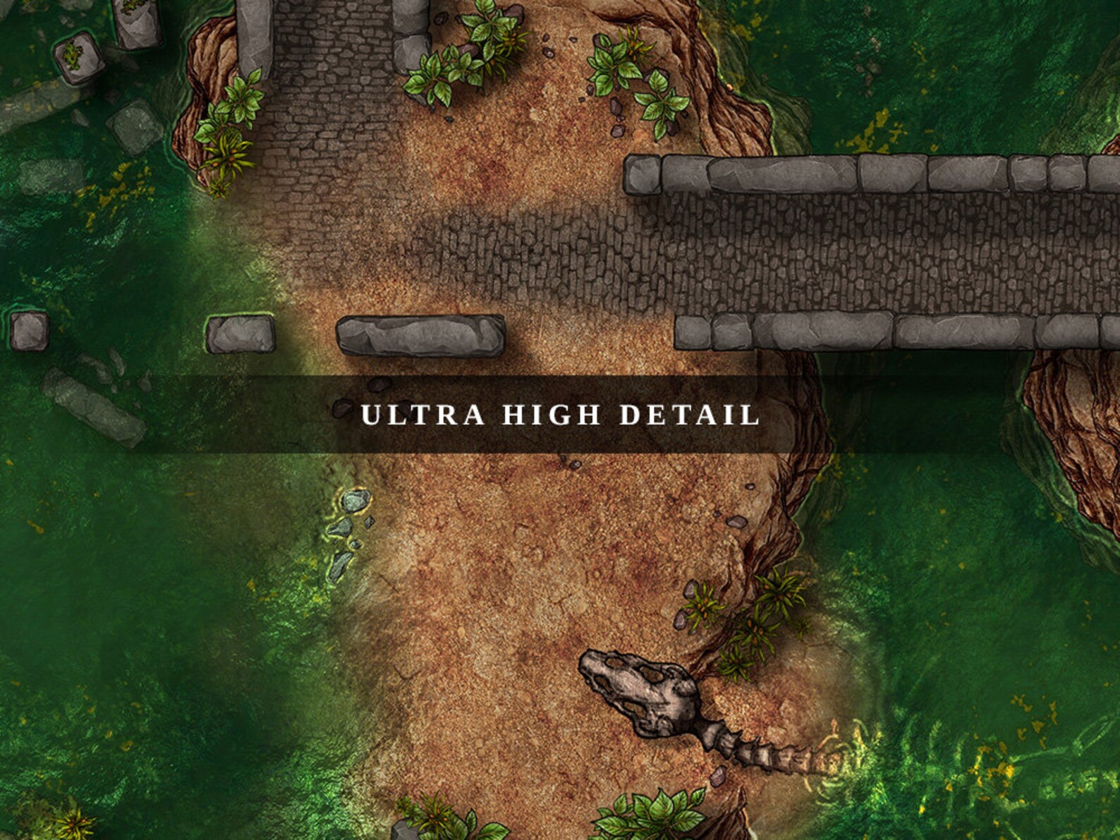 Swamp Ruins - Battlemap, Dnd Battle Map, Wasteland, Battle Map ...