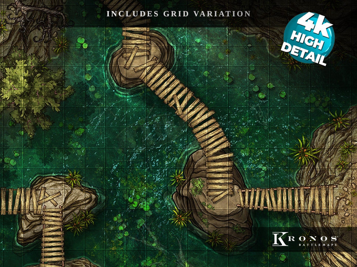 Witches Swamp Battlemap: 4K High Detail Dnd Map (digital Map) - Etsy