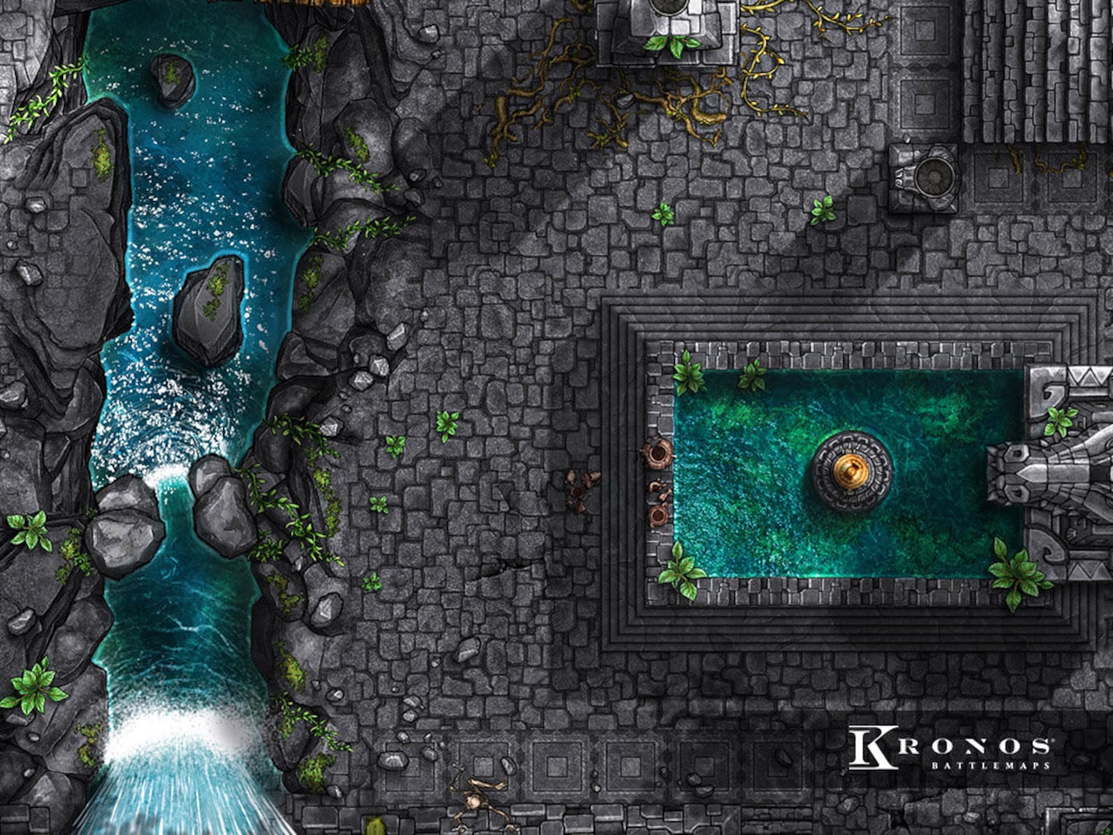 Jungle Temple Ruins Battlemap, Dnd Battle Map, Battle Map, Dungeons and Dragons, 5e, Roll20 ...
