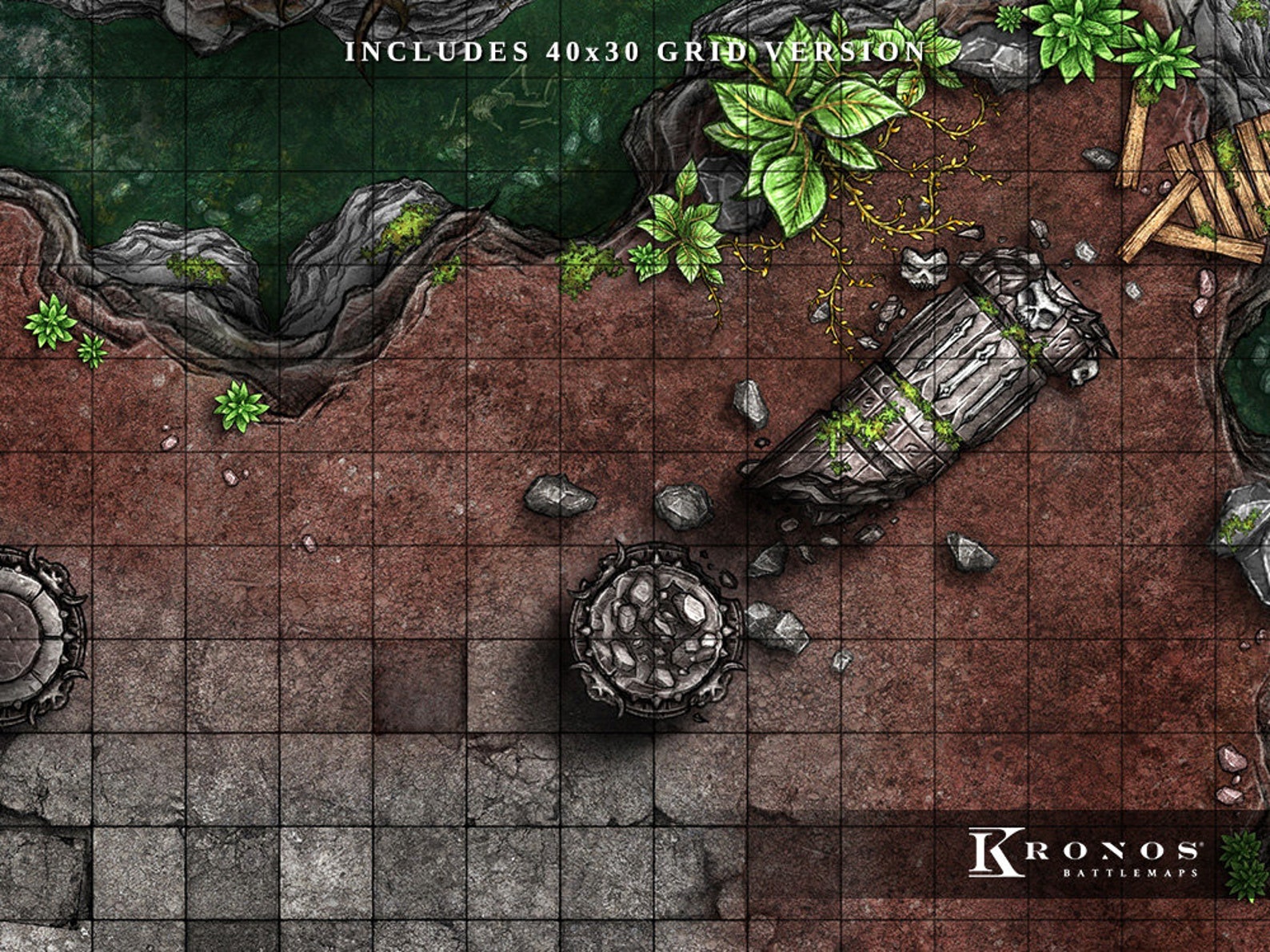 Jungle Ruins II Digital Battlemap, 4k Grid/night Versions Dnd Battle Map, Digital Battle Map, 5e ...