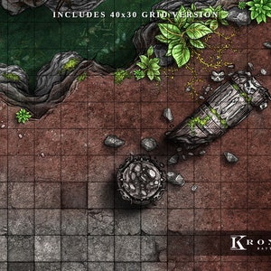 Jungle Ruins II Digital Battlemap, 4k Grid/night Versions Dnd Battle Map, Digital Battle Map, 5e ...
