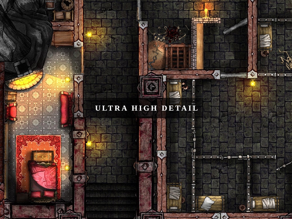 The Prison Battlemap, Dnd Battle Map, D&D, Battle Map, Dungeons and ...