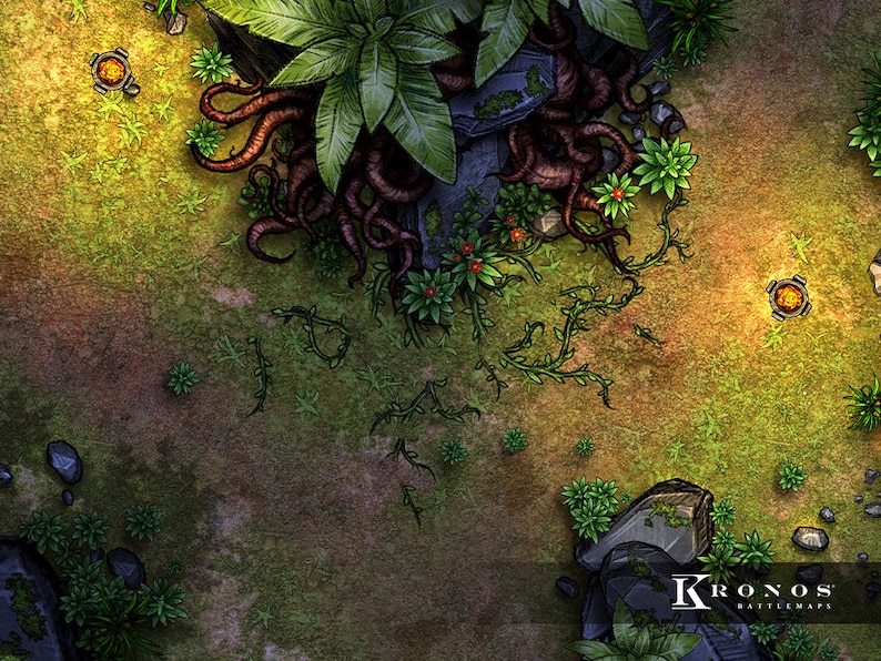 Jungle Ruins Digital Battlemap, + Grid/night Versions Dnd Battle Map ...