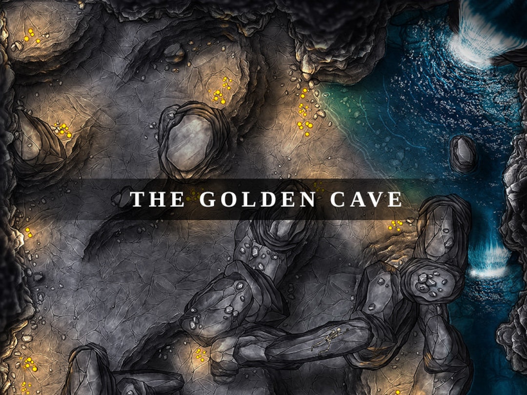 Golden Caves 4k Battlemap: 20x20 Dnd Digital Map (VTT) - Etsy