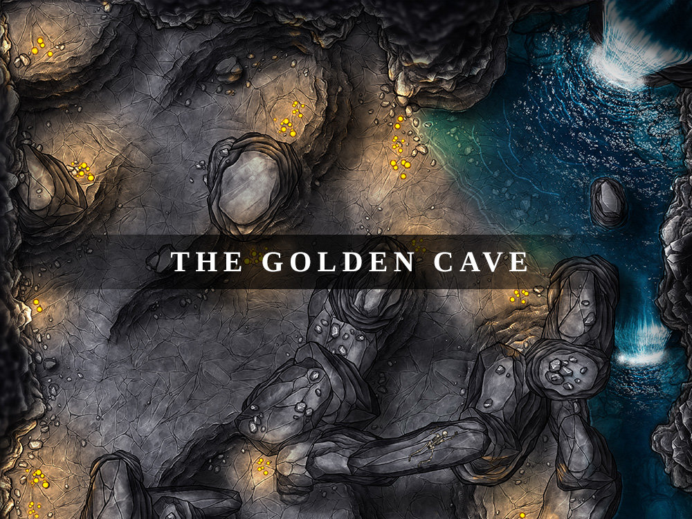 Golden Caves 4k Battlemap: 20x20 Dnd Digital Map (VTT) - Etsy