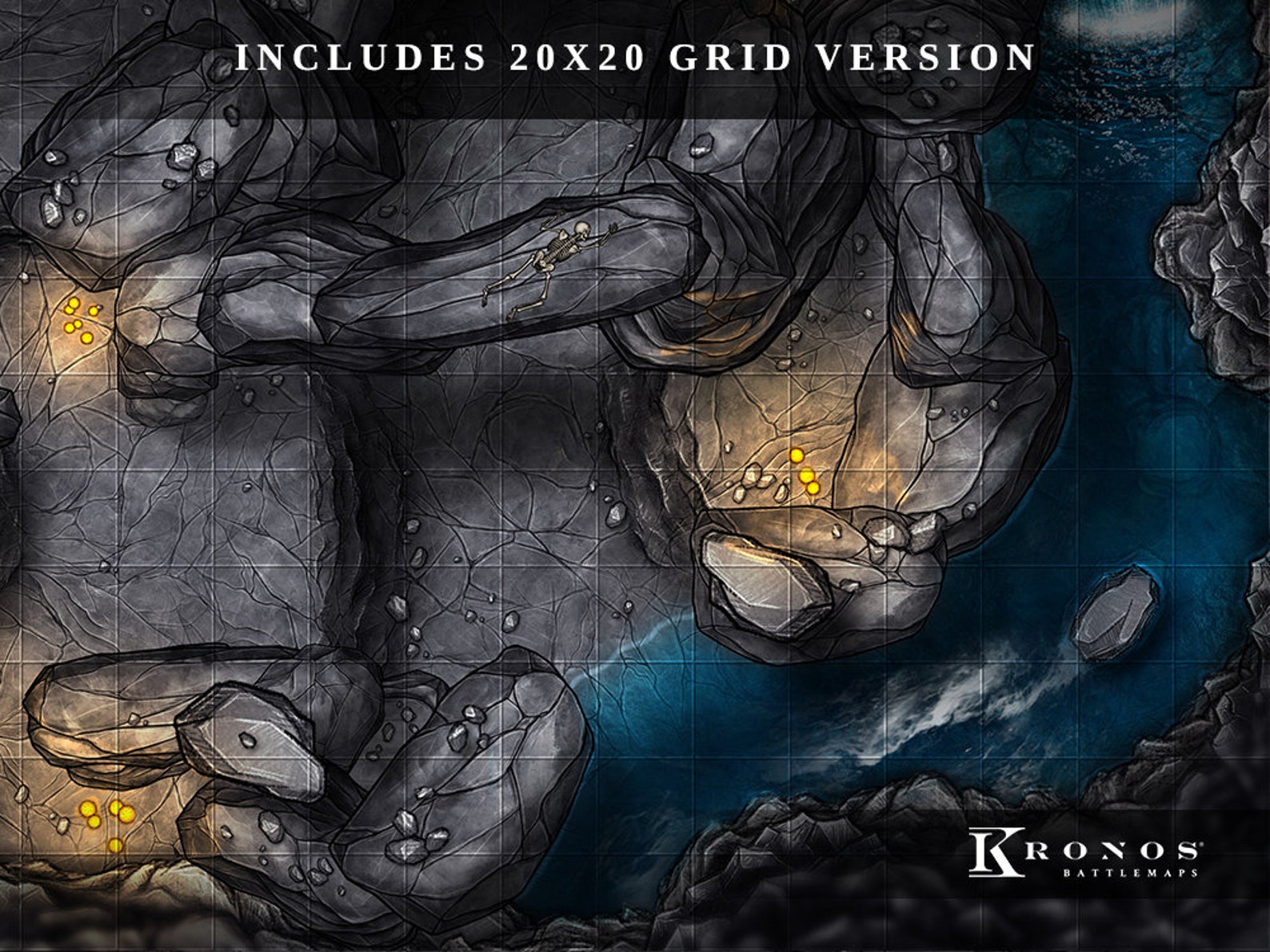 Golden Caves 4k Battlemap: 20x20 Dnd Digital Map (VTT) - Etsy