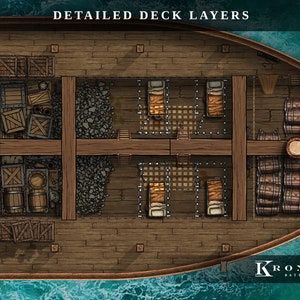 Galleon Ship Battlemap: D&D 5e, Multi-deck Sailing Ship (digital Map ...