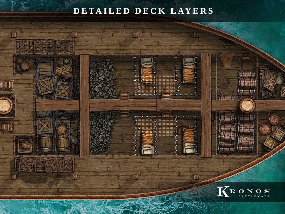 Galleon Ship Battlemap: D&D 5e, Multi-deck Sailing Ship (digital Map ...