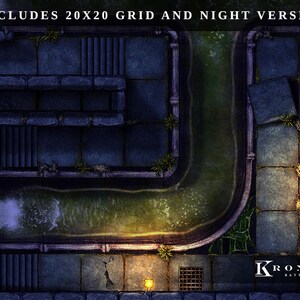 4K Sewer Battlemap: Gridded Dnd Digital Map (20x20) - Etsy