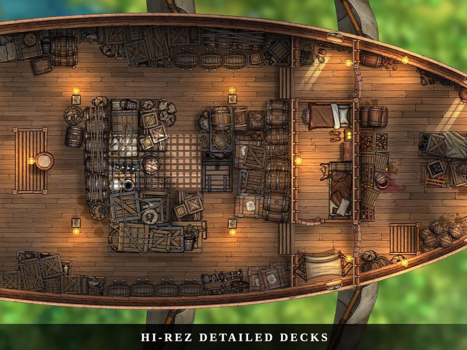 Airship Battlemap: Steampunk Galleon for D&D, 5e, Roll20, Foundry, VTT ...