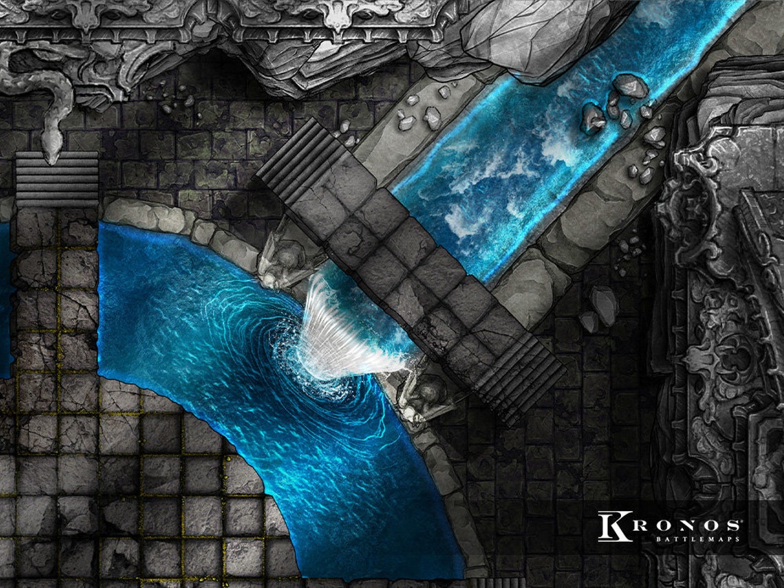 Wassertempel - Map, DnD Karte, Dungeons and Dragons, 5e, Roll20 ...