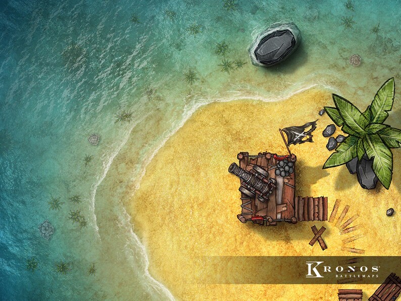Pirate Island Hideout 4k Digital Battlemap X2, Dnd Battle Map, Dungeons ...