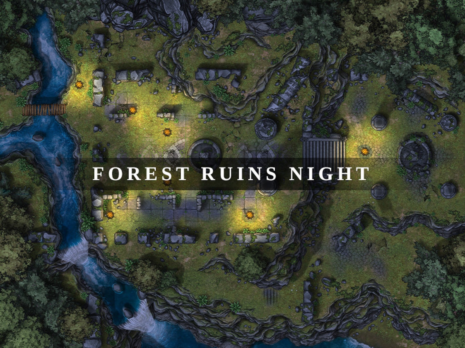 Forest Ruins Digital Battlemap, Dnd Battle Map, Digital Battle Map, 5e ...
