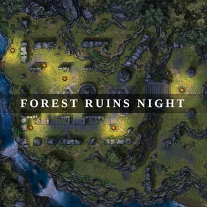 Forest Ruins Digital Battlemap: Dnd 5e VTT Map (40x30) - Etsy