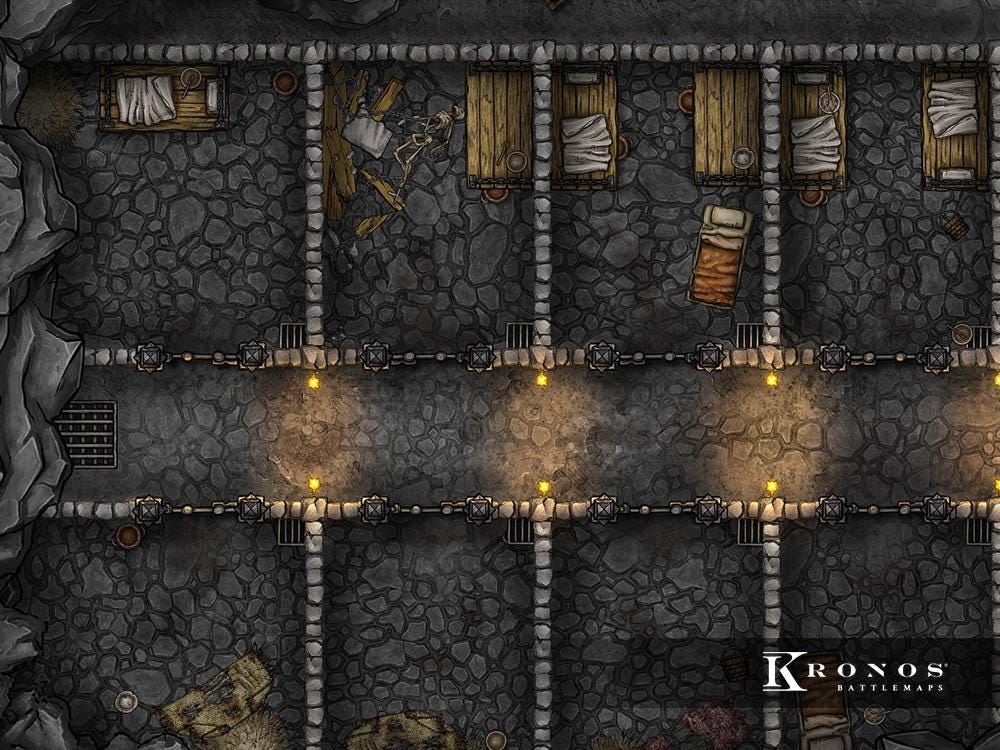 Underground Prison Battlemap: 40x30 Dnd Map (digital Map) - Etsy