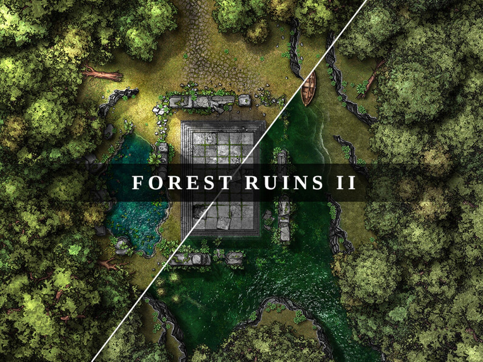 Forest Ruins II Digital Battlemap, Dnd Battle Map, Digital Battle Map ...