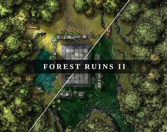 FOREST RUINS Battle Map, Dnd Battle Map, D&D, Battlemap, Dungeons and Dragons, 5e, Roll20 ...
