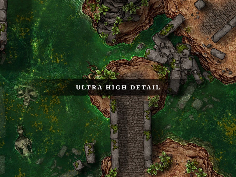 Swamp Ruins - Battlemap, Dnd Battle Map, Wasteland, Battle Map ...