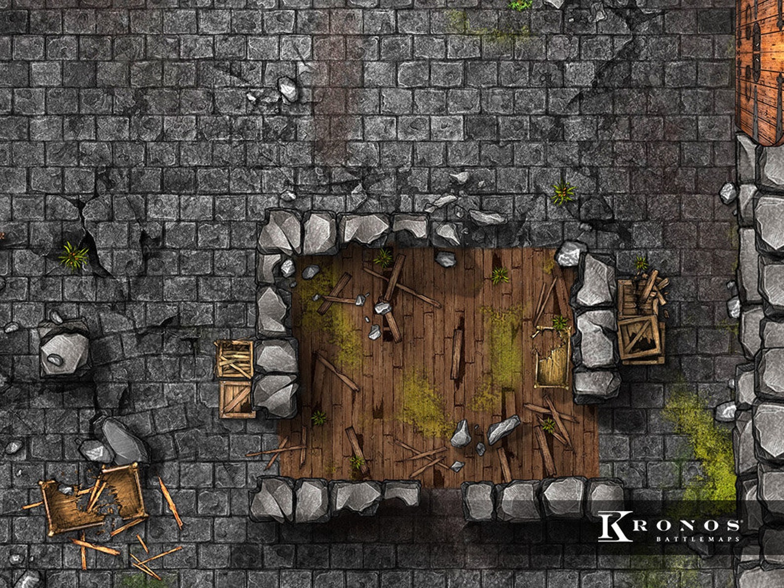 Castle Ruins II Battlemap, Dnd Battle Map, D&D, Battle Map, Dungeons ...