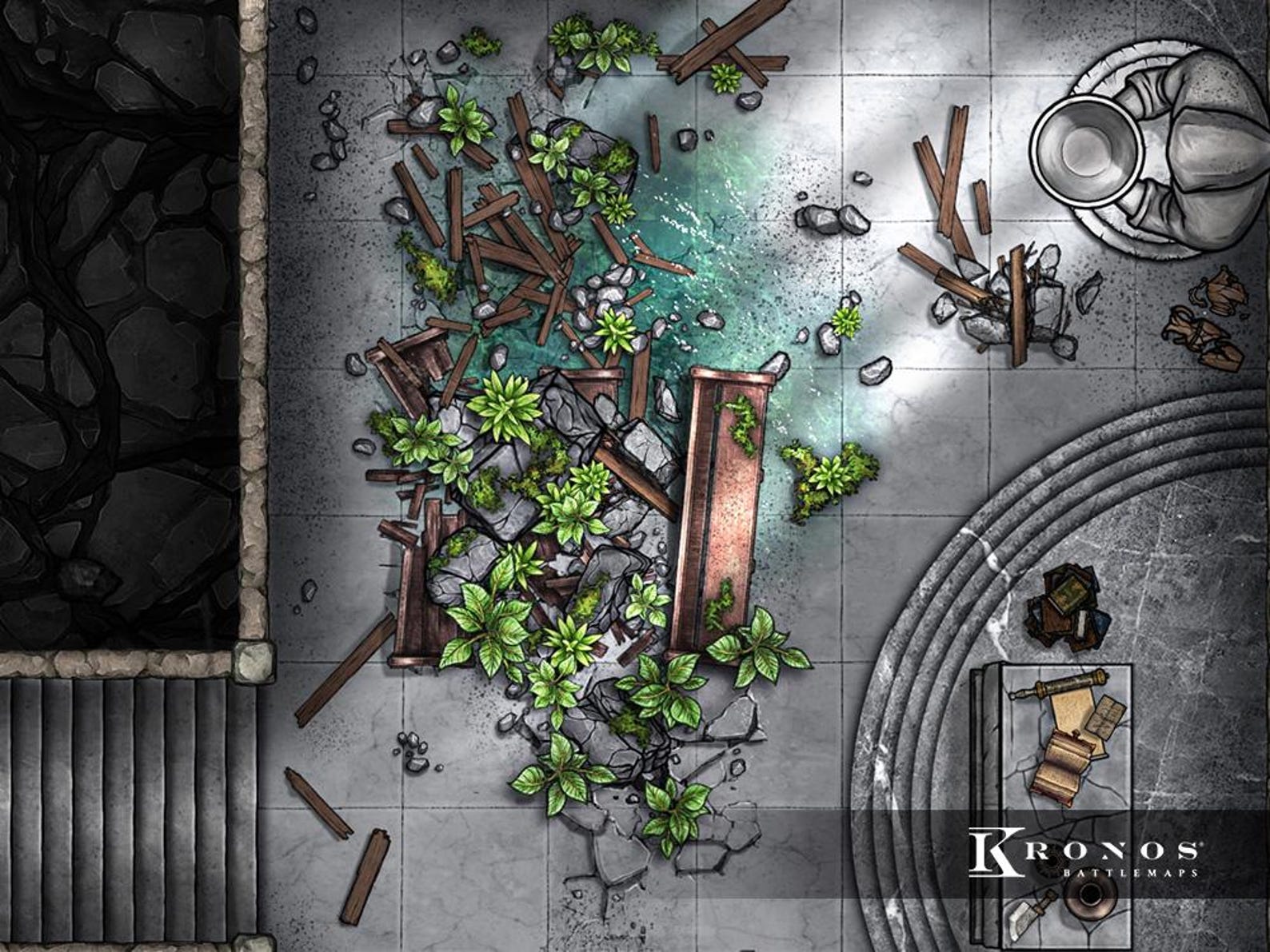 Abandoned Jungle Temple Digital Battlemap, Dnd Battle Map, Digital ...