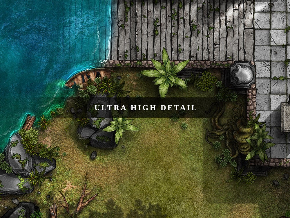 X2 Jungle Temple & Jungle Path Digital Battlemap, Dnd Battle Map ...
