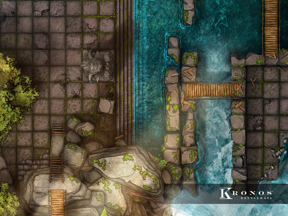 The Sunken Temple - Battlemap - Etsy