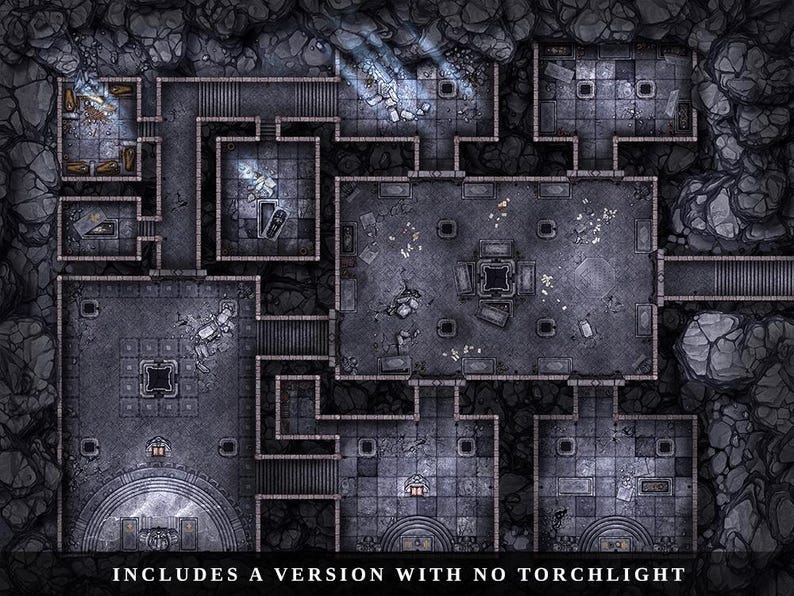 Dwarven Tomb, Digital Battle Map, D&D, Battlemap, Dungeons and Dragons ...