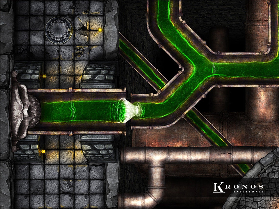City Sewer Arena Digital Battlemap, Battlemap, Dnd Battle Map, D&D, 5e ...
