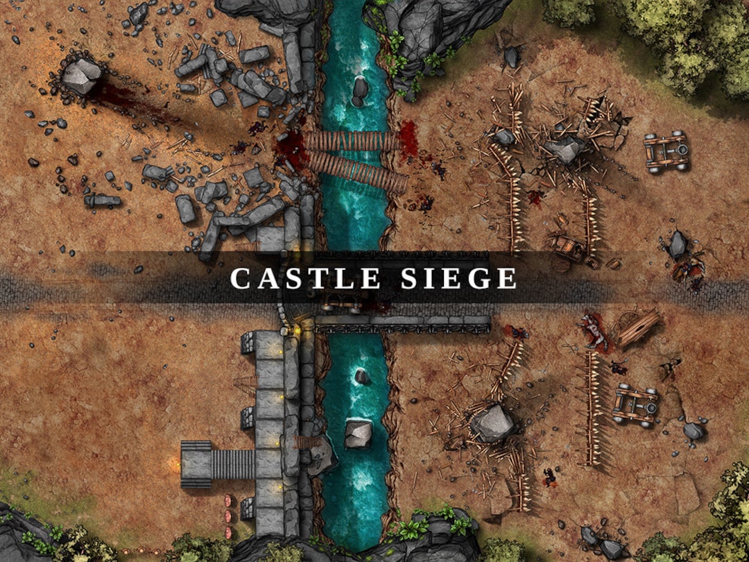 The Castle Siege - Battlemap - Etsy