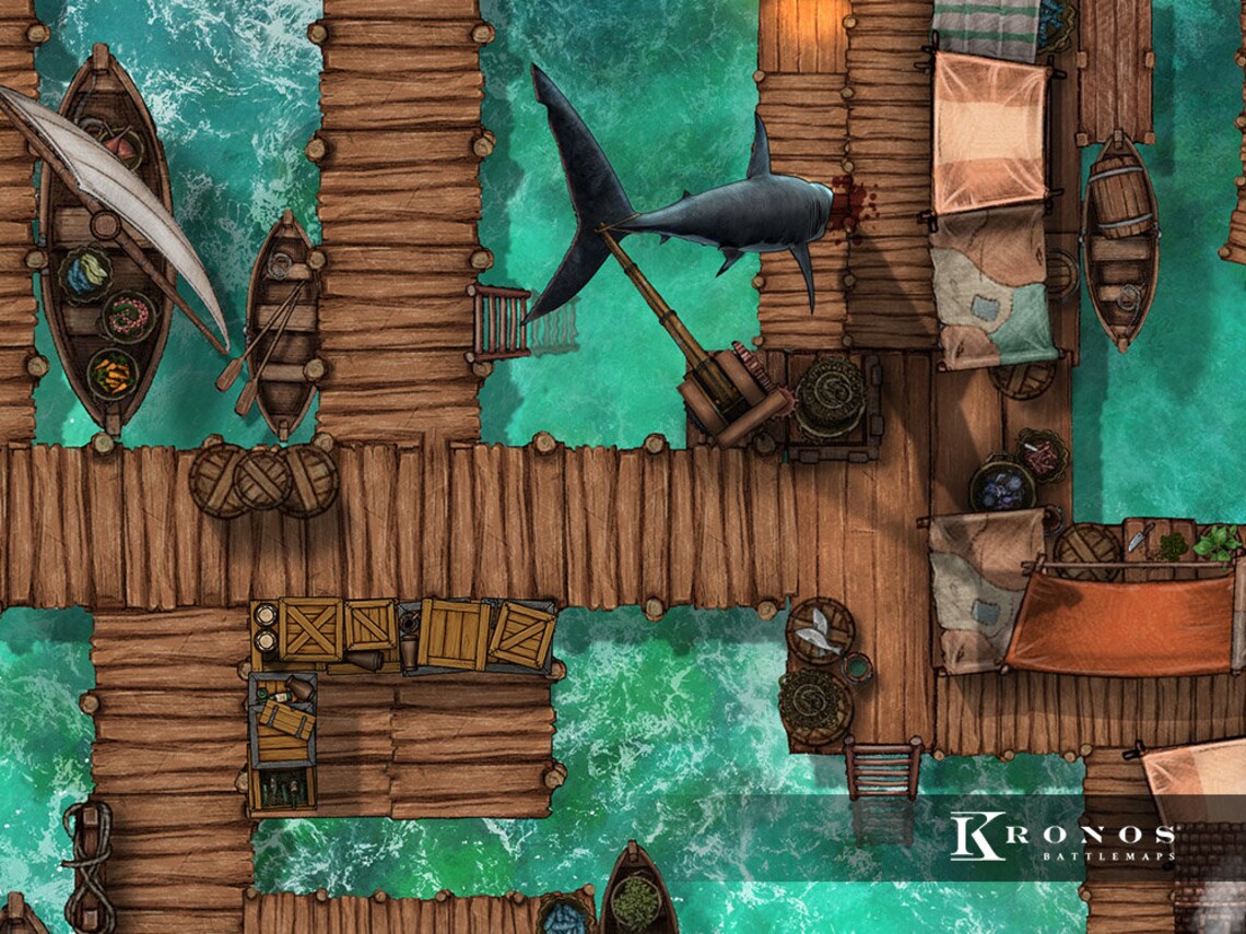 Fishing Village Battlemap: Coral Atoll RPG Map (digital Download) - Etsy