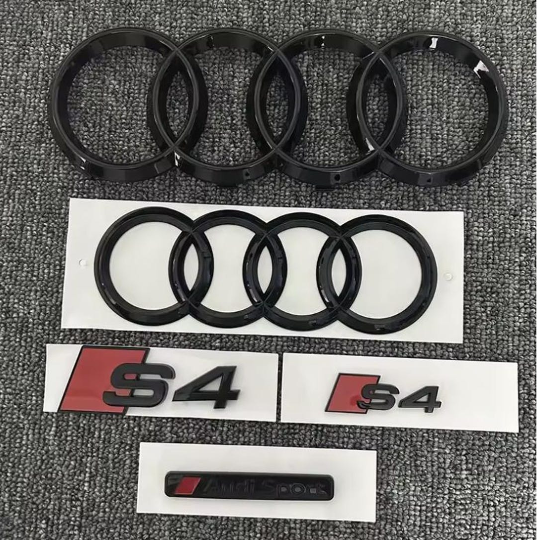 AUDI S4 B8 B9 2010-2019 4-ring Logo ABS Black Car Hood Front Grill ...