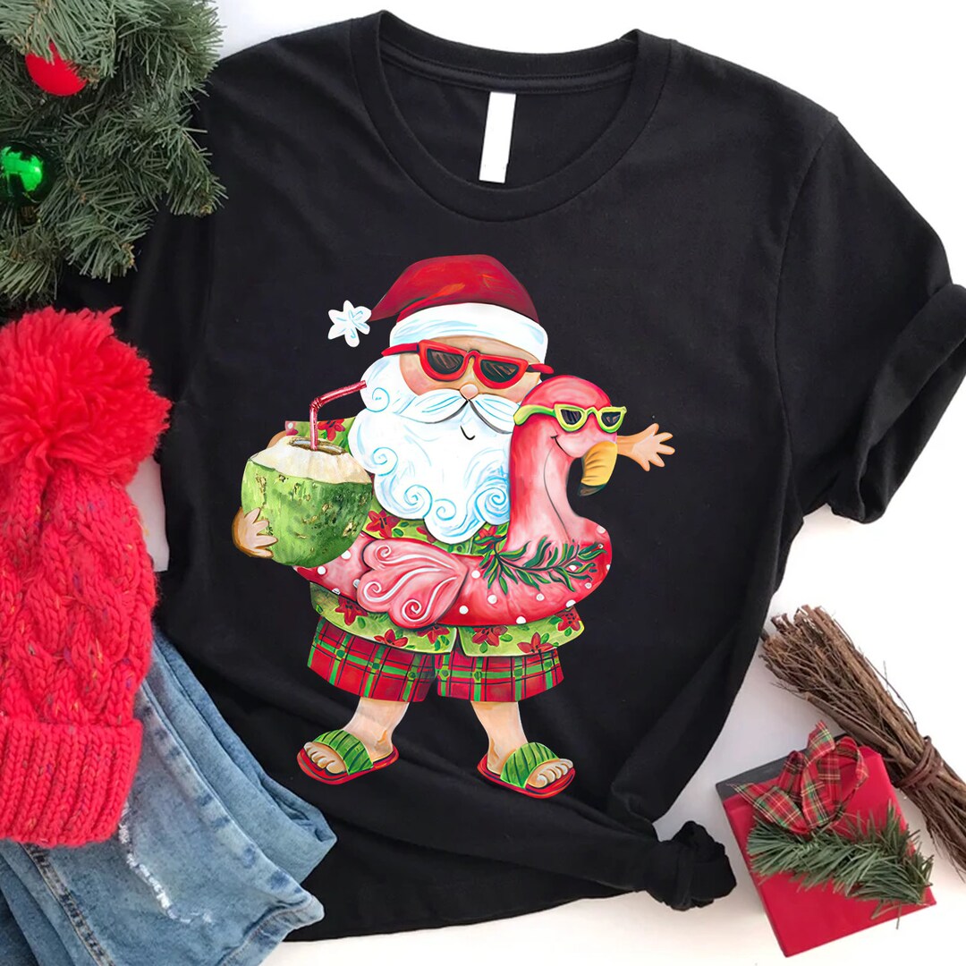 Christmas in July Shirt, Summer Santa Claus Shirt, Funny Santa Claus ...