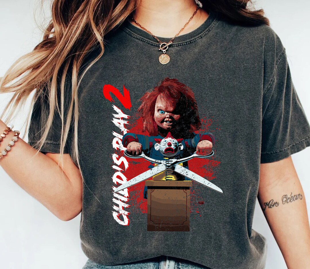 Chucky Childs Play 2 Horror Movie Comfort Colors Shirt, Funny Halloween ...