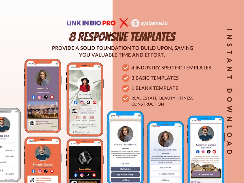 Systemeio Stan Store Link in Bio Sales Funnels, 8 Templates, 10 of ...